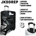 Black Geometry Travel Luggage Cover, Travel-Themed Suitcase Protector ...