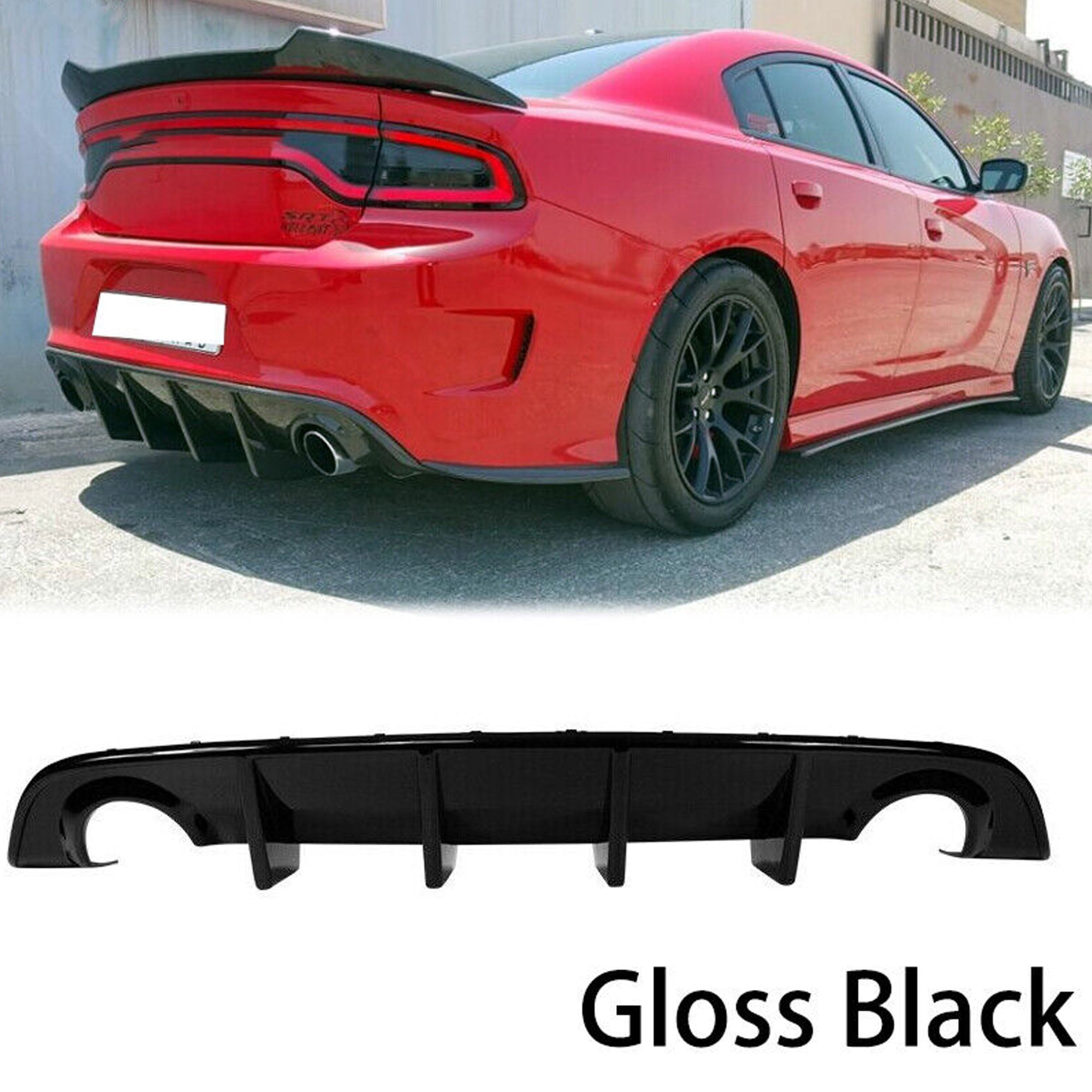 NINTE Rear Bumper Lip Diffuser for 2015-2022 Dodge Charger SRT Gloss ...