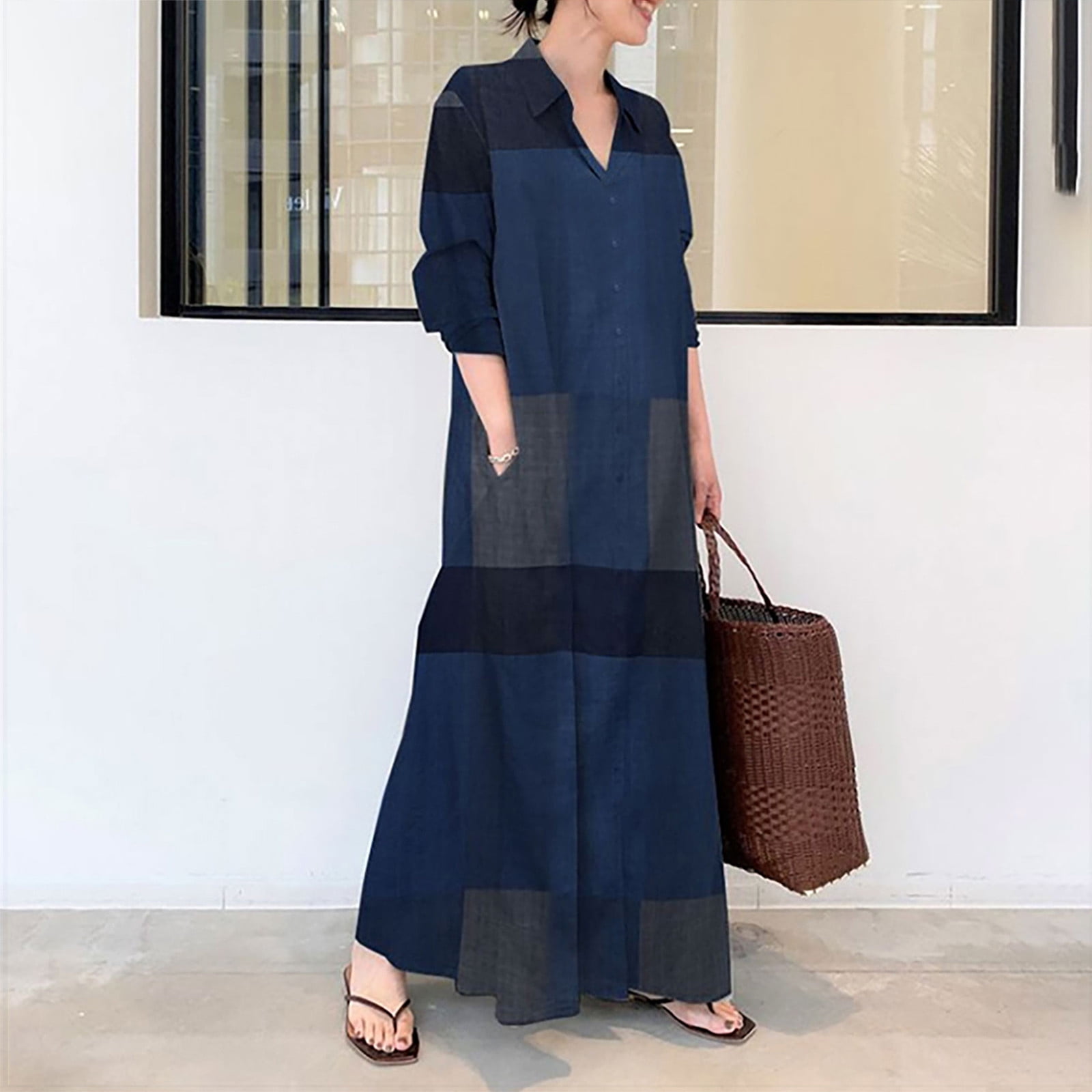 Click here for Meichang Womens Casual Cotton Linen Shirt Dresses... prices