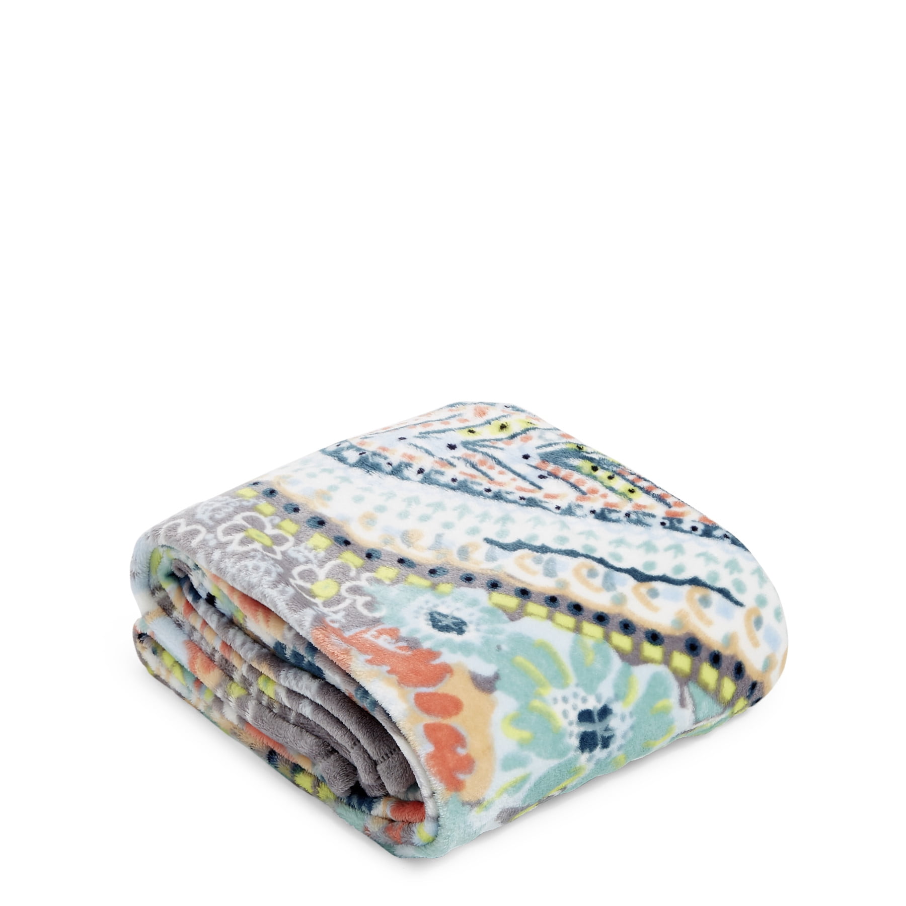 Vera Bradley Women's Fleece Plush Throw Blanket Citrus Paisley ...