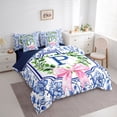 Catabedysis Bowtie Alphabet Print 7-Piece King Bedding,Classic Floral ...