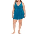 Simply Slim Women's and Plus Get Ruffled One Piece Swim Dress, Sizes S ...