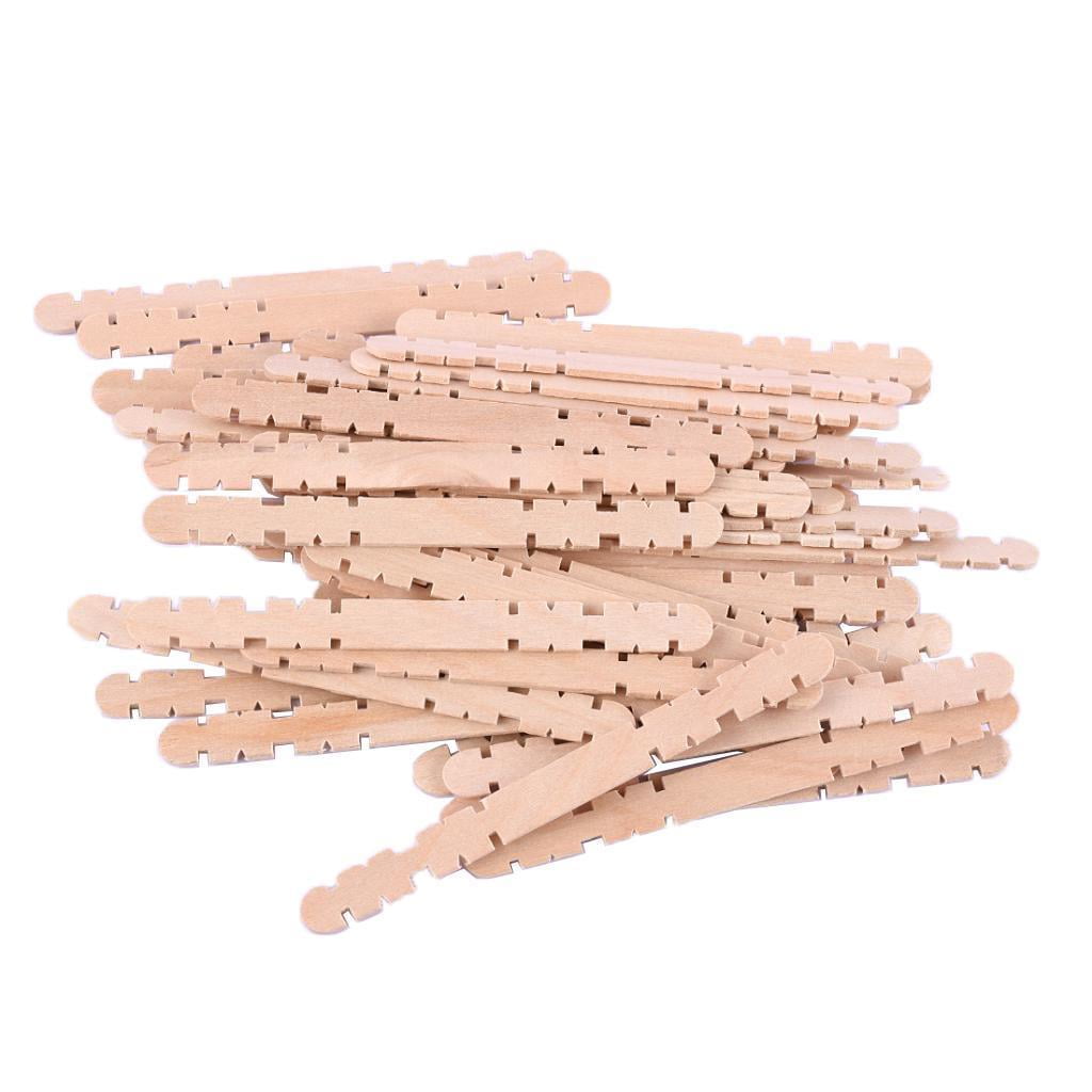 Natural Craft Sawtooth Sticks Wood Handles Wedding Fan Craft Sticks Ice ...