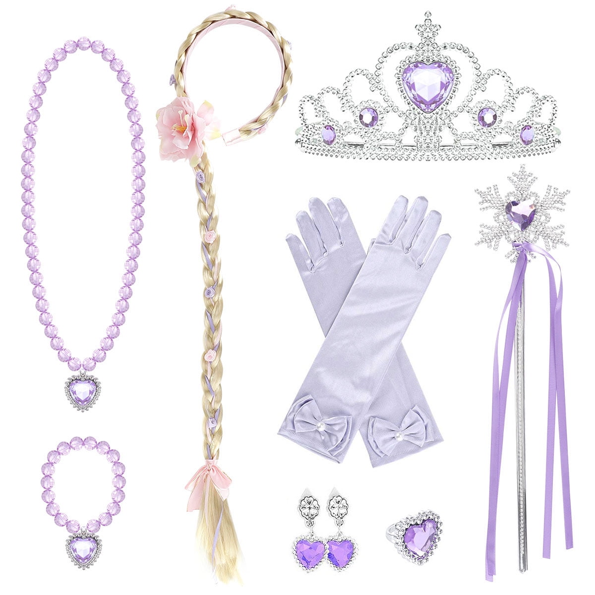 HAWEE Princess Accessories Gloves Tiara Crown Wand Necklaces Jewelry ...