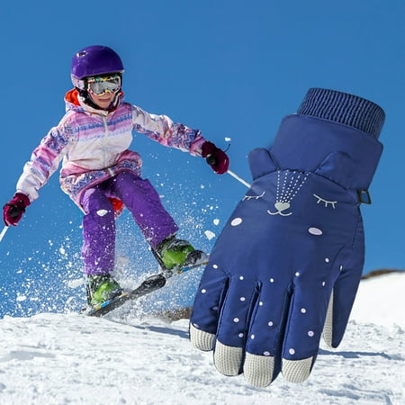 LSLJS Winter Gloves for Kids Boys Girls Snow Windproof Mittens Outdoor ...