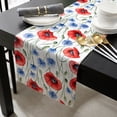4th of July Flower Table Runner 48 Inches Long, Patriotic Red Blue ...