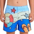 Boys Swim Trunks Cartoon Print Boxer Swim Shorts Elastic Waist ...