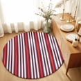 Colored Stripes 3.3ft Non Slip Round Area Rug Abstract Red White Black ...