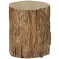 HOMCOM Small Garden Accent Stool, Tree Stump Round Side Table, Concrete ...
