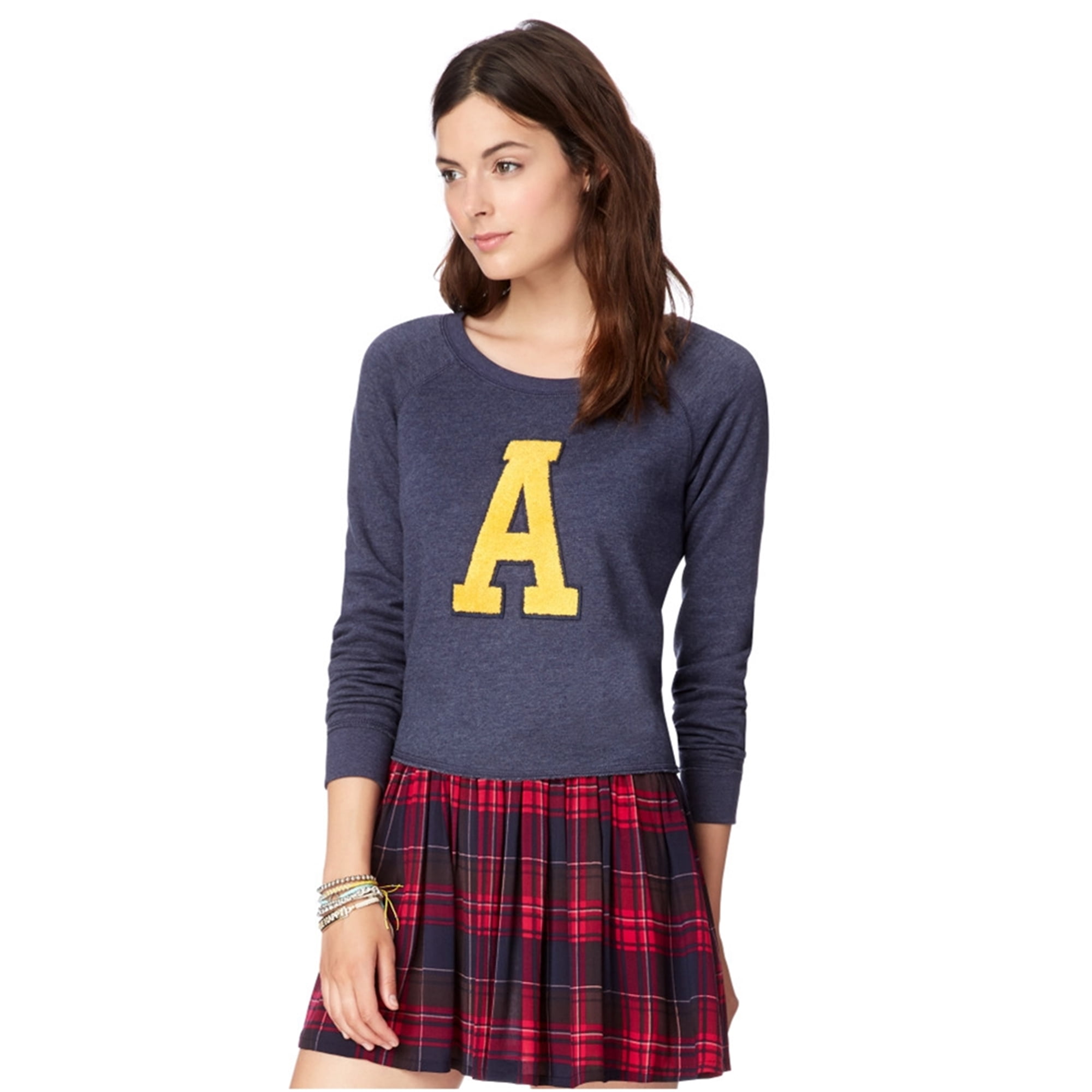 Aeropostale Womens Cropped A Pullover Sweater, Blue, Small - Walmart.com