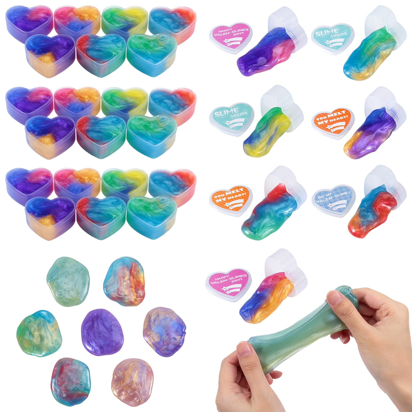 28 Valentines Day Fluffy with Cards Stress Relief Fidget Toy for Kids ...