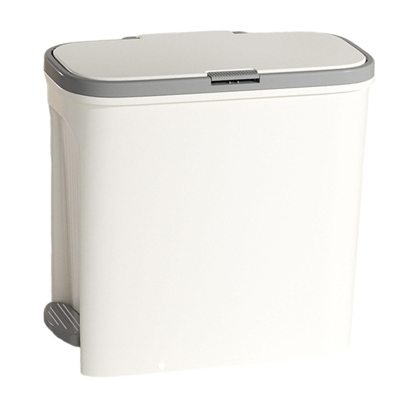 Papelera delgada con pedal y tapa tipo prensa Papelera compacta que ...