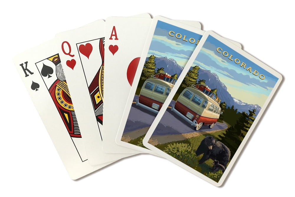 Colorado, LP Camper Van and Wildlife, Lantern Press, Premium Playing ...