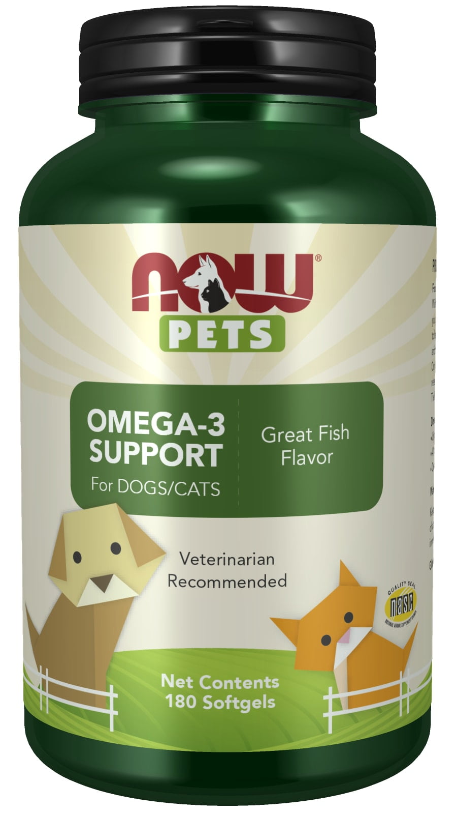 NOW Pet Health, Omega 3 Supplement, Formulated for Cats & Dogs, NASC ...