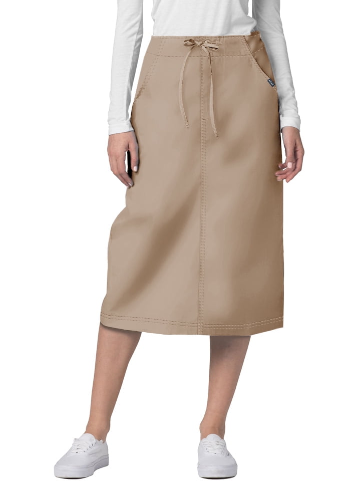 Adar Universal Scrub Skirts For Women - Mid-Calf Drawstring Scrub Skirt ...