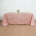 BalsaCircle 90x156 in Dusty Rose Taffeta Rectangle Tablecloth 3D Leaves ...