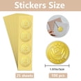 25sheets Plastic Self Adhesive Gold Foil Embossed Stickers Medal ...