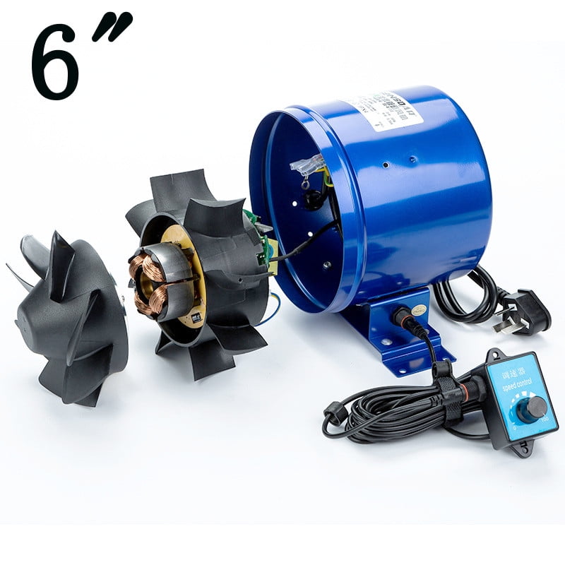 6" Inline EC Duct Fan w/Speed Controller Exhaust Blower Six Inch 300CFM ...