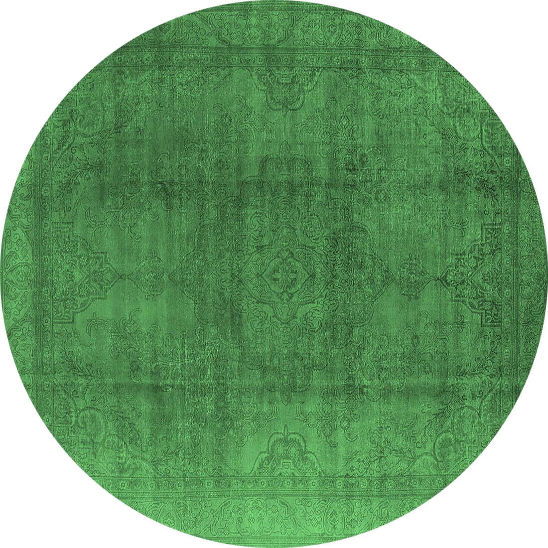 Ahgly Company Indoor Round Oriental Emerald Green Industrial Area Rugs ...