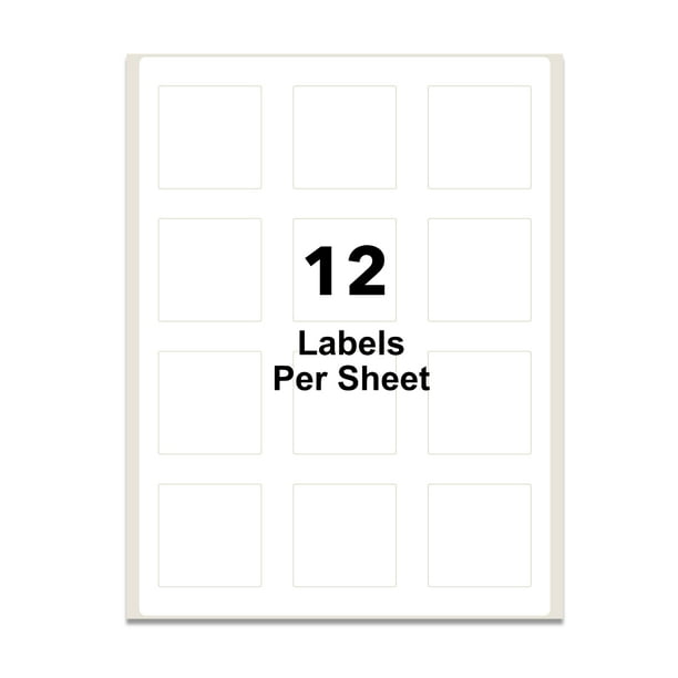 PACKZON 2" x 2" Square Labels for Laser/Inkjet Printers, Permanent ...