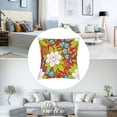 Botanical Magnolia And Sweet Pea Flowers on Red BackgroundSet of 2 ...