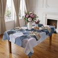 Blue Lattice Hexagon Color Block Table Cloth 52x70in, Waterproof ...