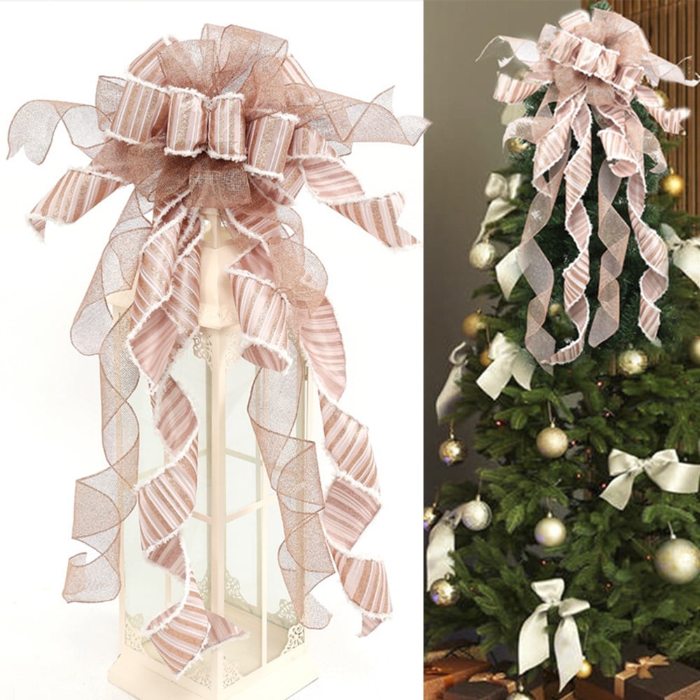 1 Piece Christmas Tree Topper, Christmas Tree Topper Bow Ornament ...