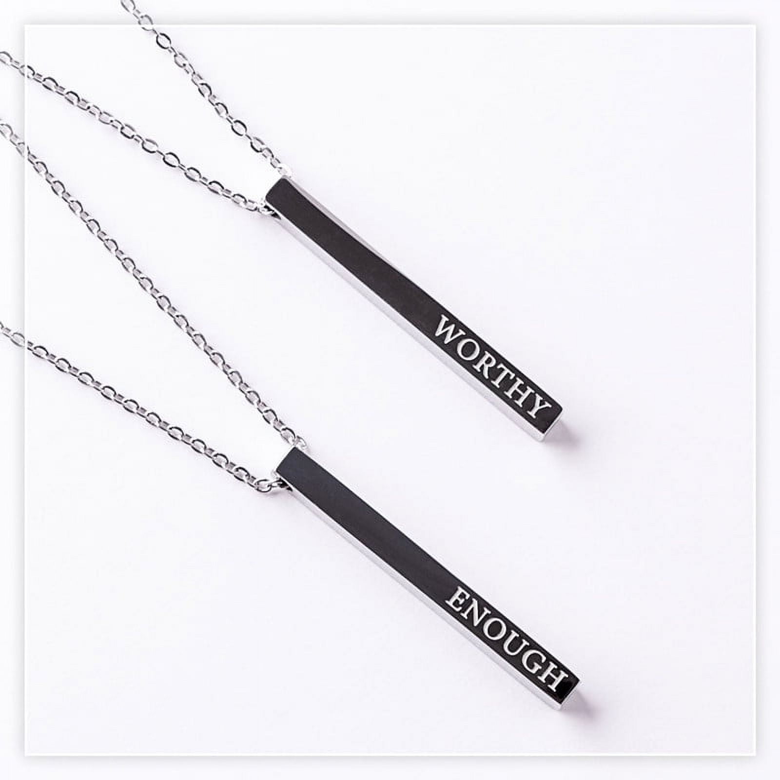 Click here for Worthy Wands Silver Bar Necklace - Worthy Enough O... prices
