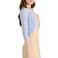 Allegra K Womens Shrug 3 4 Sleeve Sheer Lace Floral Open Front