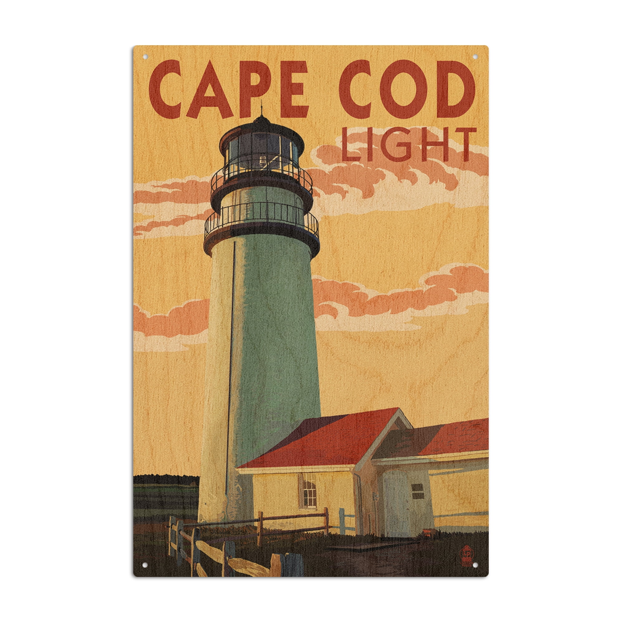 Cape Cod, Massachusetts, Cape Cod Lighthouse Birch Wood Wall Sign (6x9 ...