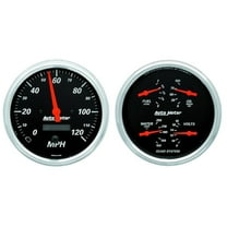 Autometer 1450 Designer Black Gauge Kit 5 Pc. 3-3/8" & 2-1/16" Gps ...