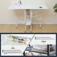 Folding Portable Craft Cutting Table Workstation with Storage Shelves ...