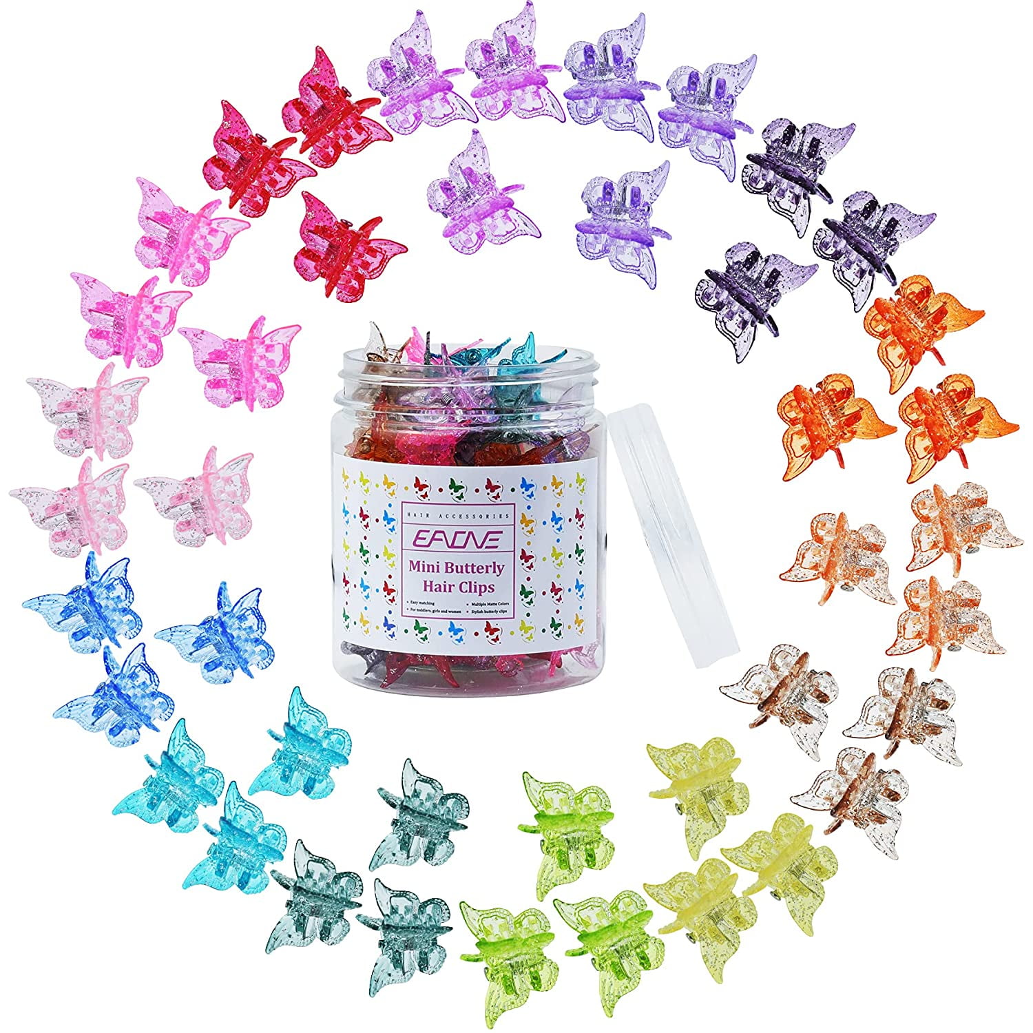 50 Pieces Butterfly Hair Clips Pastel Hair Clips Mini Cute Clips Hair ...