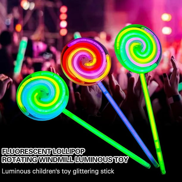 Glow Sticks Candy Pop Shaped Rotating Windmill Colorful Light Up Toys ...