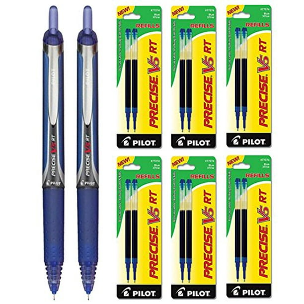 Pilot Precise V5 RT Rolling Ball, Extra Fine Point, Blue Ink 2 Pens ...