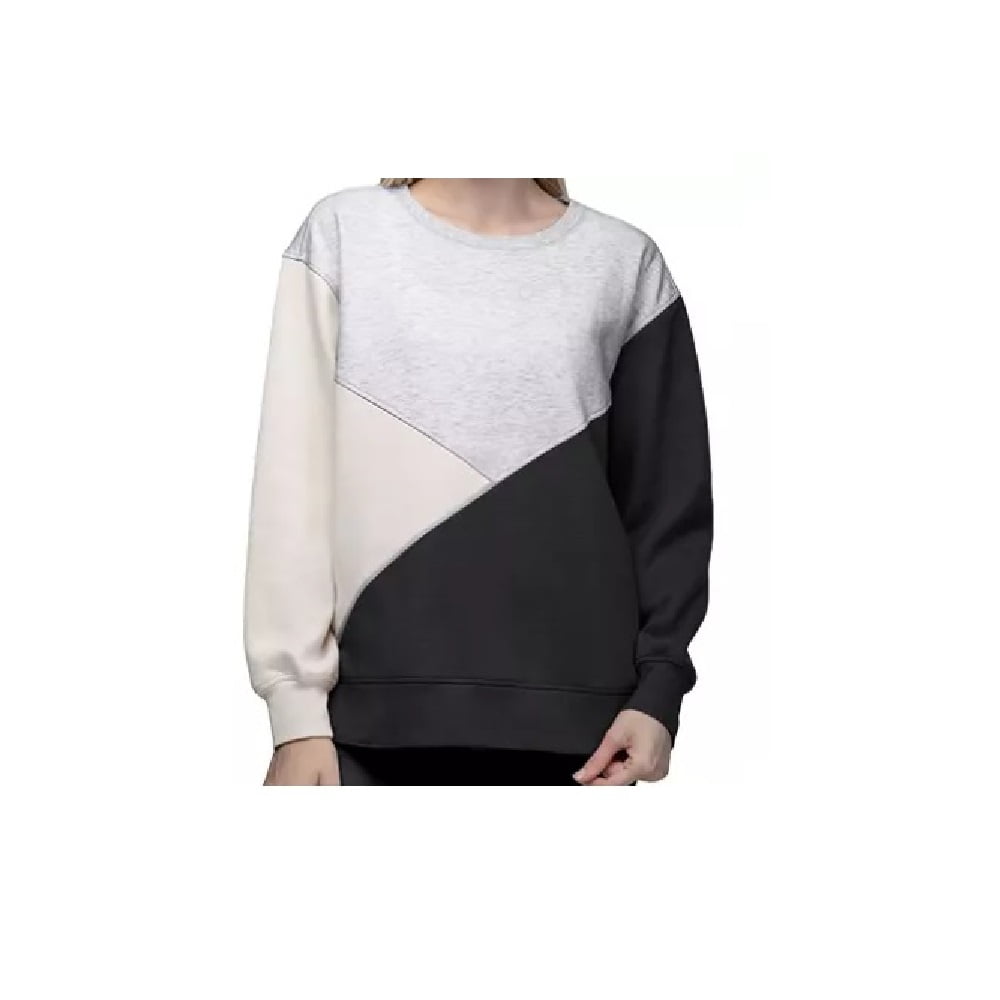 Green Tea Women's Colorblock Sweatshirt, Tri-Color, Side Split Seam ...