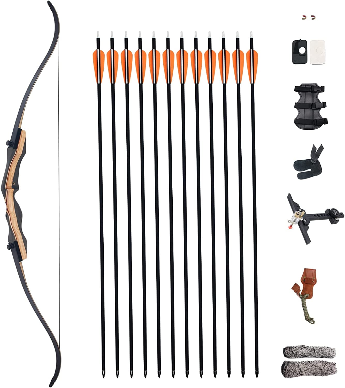 62" Takedown Recurve Bow 25-60LB Adult Archery Competition Athletic ...