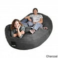 Slacker Sack 8-foot Oval Microfiber and Memory Foam Bean Bag Charcoal ...