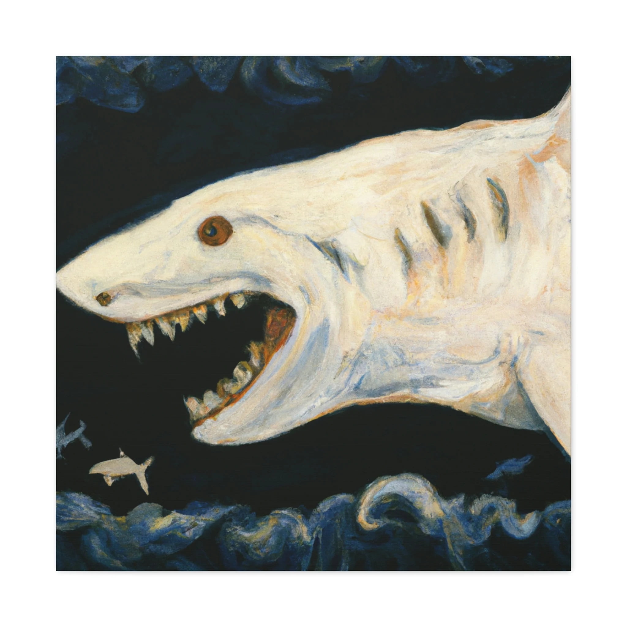 Shark in the Moonlight - Canvas - Walmart.com