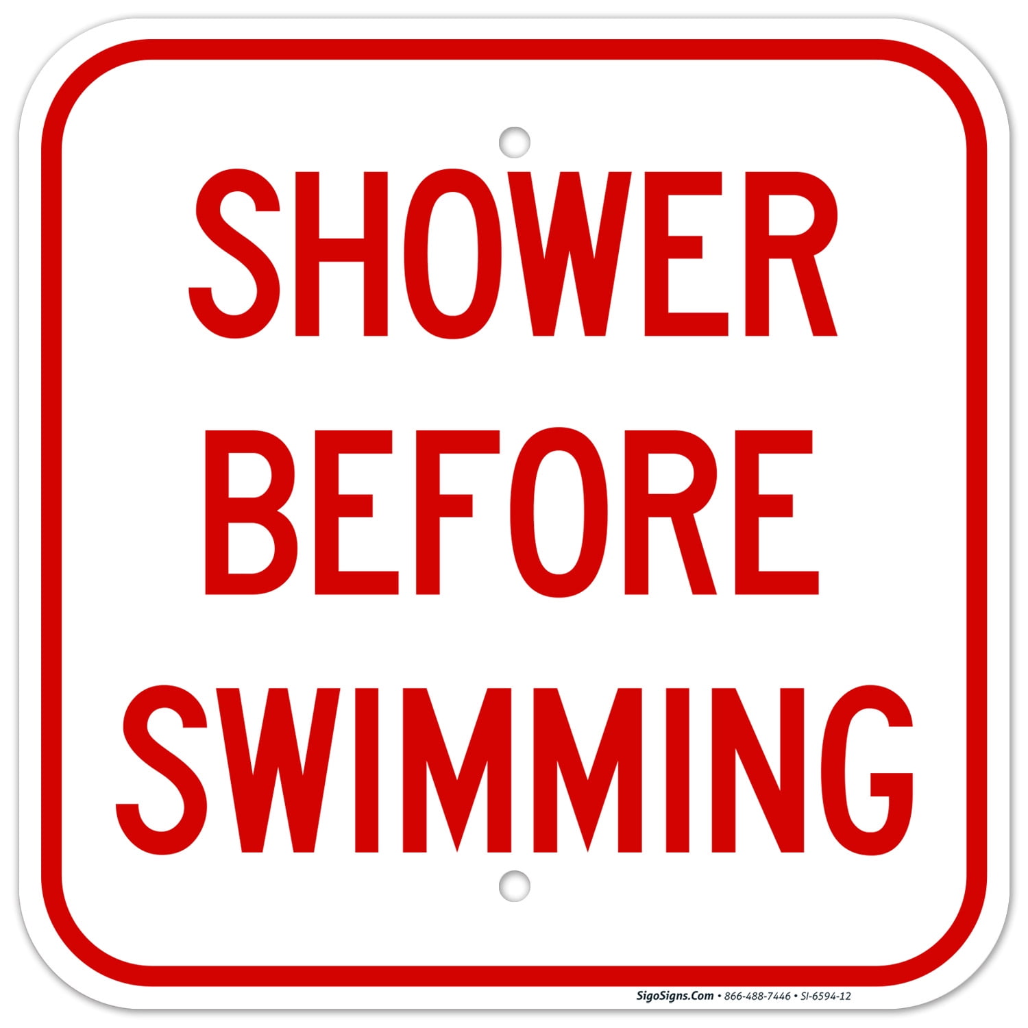 Shower Before Swimming Sign, Pool Sign, - Walmart.com