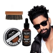 Caveman Beard Oil, Balm, Soap and Comb Kit for Men - Leave in ...