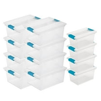 Sterilite Stackable Plastic Container Bins, Large Clip Box 12 Pack ...