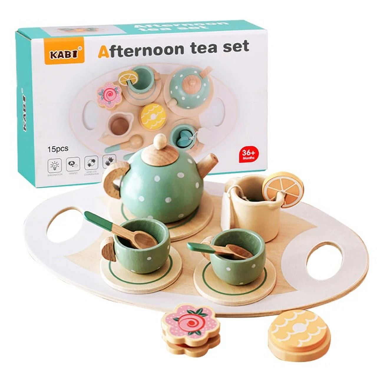 Click here for Generic A3 Wooden Afternoon Tea Set Toy Pretend Pl... prices