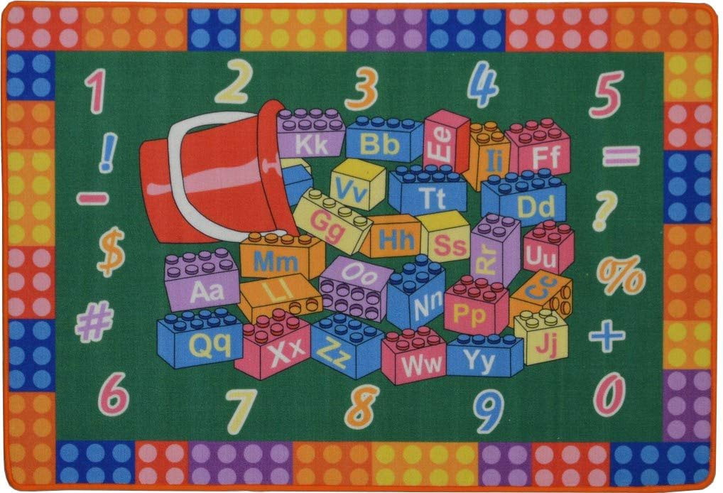 Kids Area Rug Carpet 3x5 Alphabet & Numbers Color & Shape Learning ...