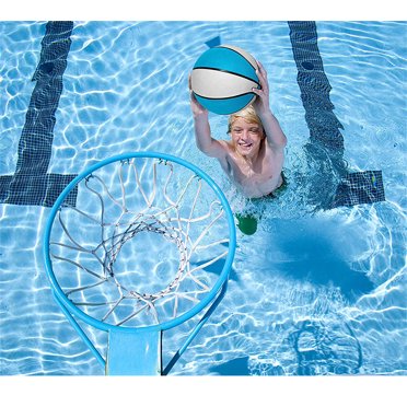 SwimWays Poolside Basketball Hoop Swimming Pool Water Game Set for ...