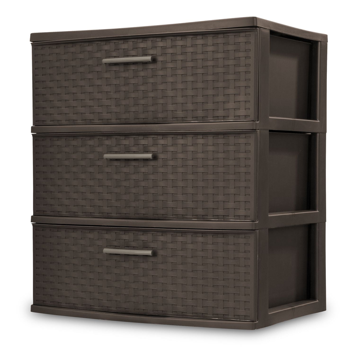 Click here for Sterilite 3 Drawer Wide Espresso Weave Tower L prices