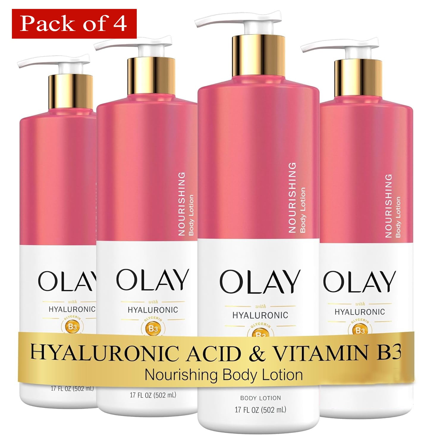 Olay Loción corporal nutritiva e hidratante con ácido hialurónico, para mujeres, 17 oz (502 ml ...