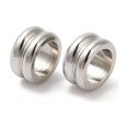 20 pc 304 Stainless Steel European Beads Large Hole Beads Grooved Beads ...