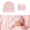 1 Set Baby Bonnet Cap Feature Foldable with Mittens Cotton Fabric ...