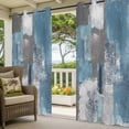 Abstract Oil Painting Outdoor Curtains, Square Blue Smear aterproof ...